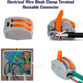 Jual Wago 2Pin Quick Connector 222-412 Terminal Block Pct-212 Clamp 2 ...