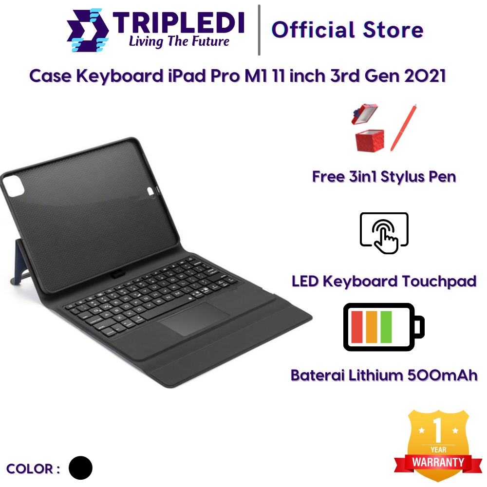 Jual TRIPLEDI Case iPad Pro M1 2021 Gen 3rd 11 inch Keyboard Touchpad ...