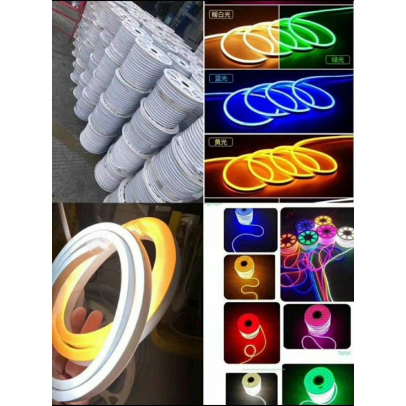 Lampu Led Neon Flex Flexible Merah/Hijau/Biru/Pink/Kuning/RGB | Shopee ...
