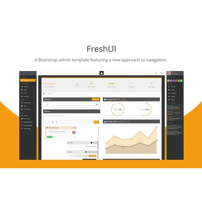 Jual Template FreshUI - Bootstrap Admin Template Web | Shopee Indonesia