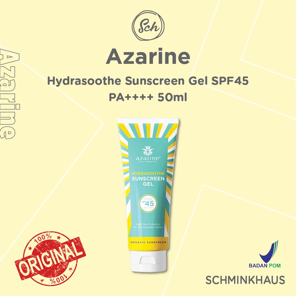 Jual [BPOM] AZARINE Hydrasoothe Sunscreen Gel SPF 45 PA++++ ( 30ml / 50ml ) | Shopee Indonesia