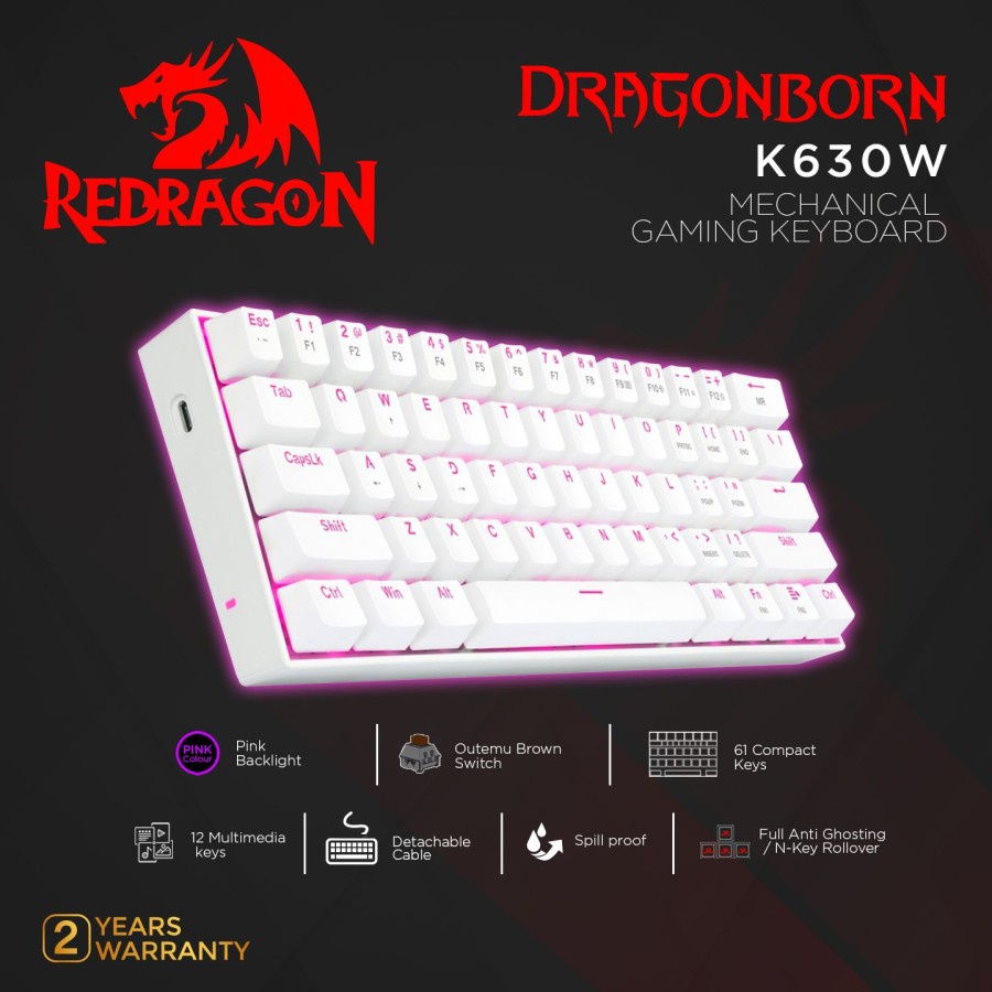Jual K630W / K630 / K630W RGB / K630 RGB Redragon Mechanical Gaming Keyboard DRAGONBORN ...