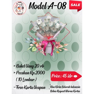 Jual Buket Uang 20 ribu (Model A-08), Buket uang lembar 2 ribu, wisuda ...