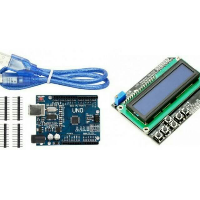 Paket Arduino Uno LCD keypad shield + Kabel + CD tutorial eksklusif ...