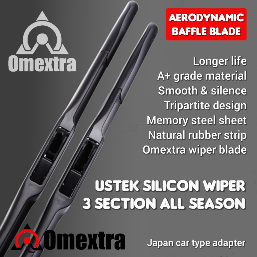 Jual Grade A 3 Sections Car Wiper Mobil Omextra Wiper Blade hybrid 4 ...