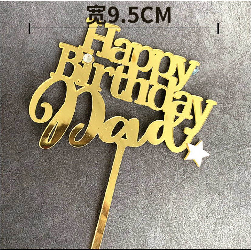 Jual topper cake HBD HAPPY BIRTHDAY PAPA DAD | Shopee Indonesia