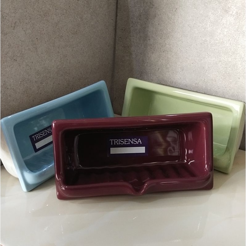 Jual Tempat Sabun Keramik Trisensa Kotak Besar Tanam | Shopee Indonesia