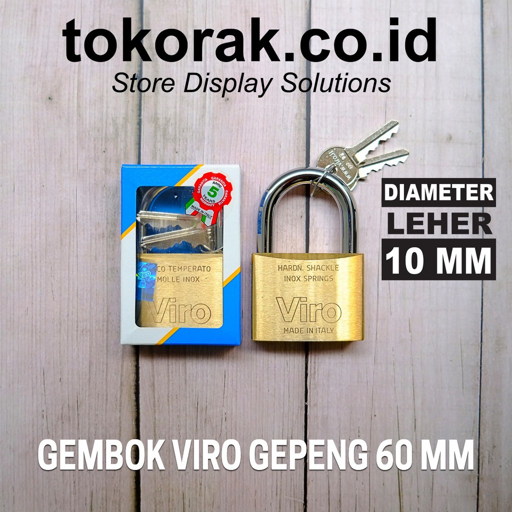 Jual GEMBOK VIRO GEPENG 60MM ASLI ITALY RUMAH PAGAR RUKO KANTOR GUDANG ...