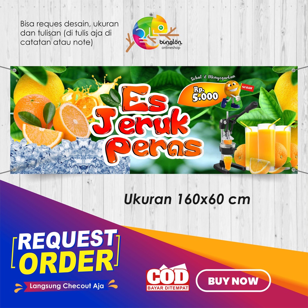 Jual Size 160x60 Cm, Spanduk Banner Es Jeruk Peras Murah Keren ...