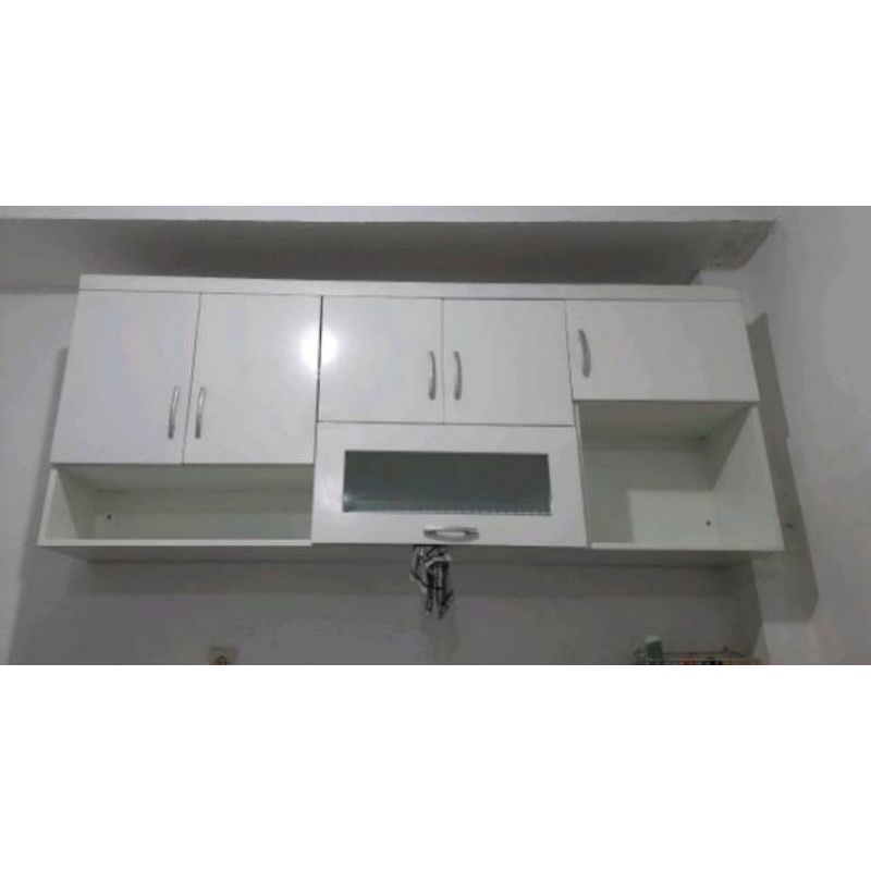 Jual kitchen set atas white 2meter lemari dapur edelweis | Shopee Indonesia