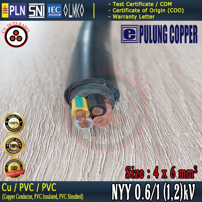 Jual Kabel NYY 4x6 mm2 PULUNG /4 x 6 mm2/4x6mm2/4x6 mm/4x6mm/4 x 6 mm | Shopee Indonesia