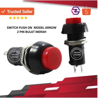 Jual Saklar push on switch button tekan model Arrow bulat kaki 2 pin ...
