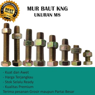 Jual MUR BAUT UKURAN M8 X 20 MM KNG MURAH (HARGA PER 10 PCS) | Shopee ...