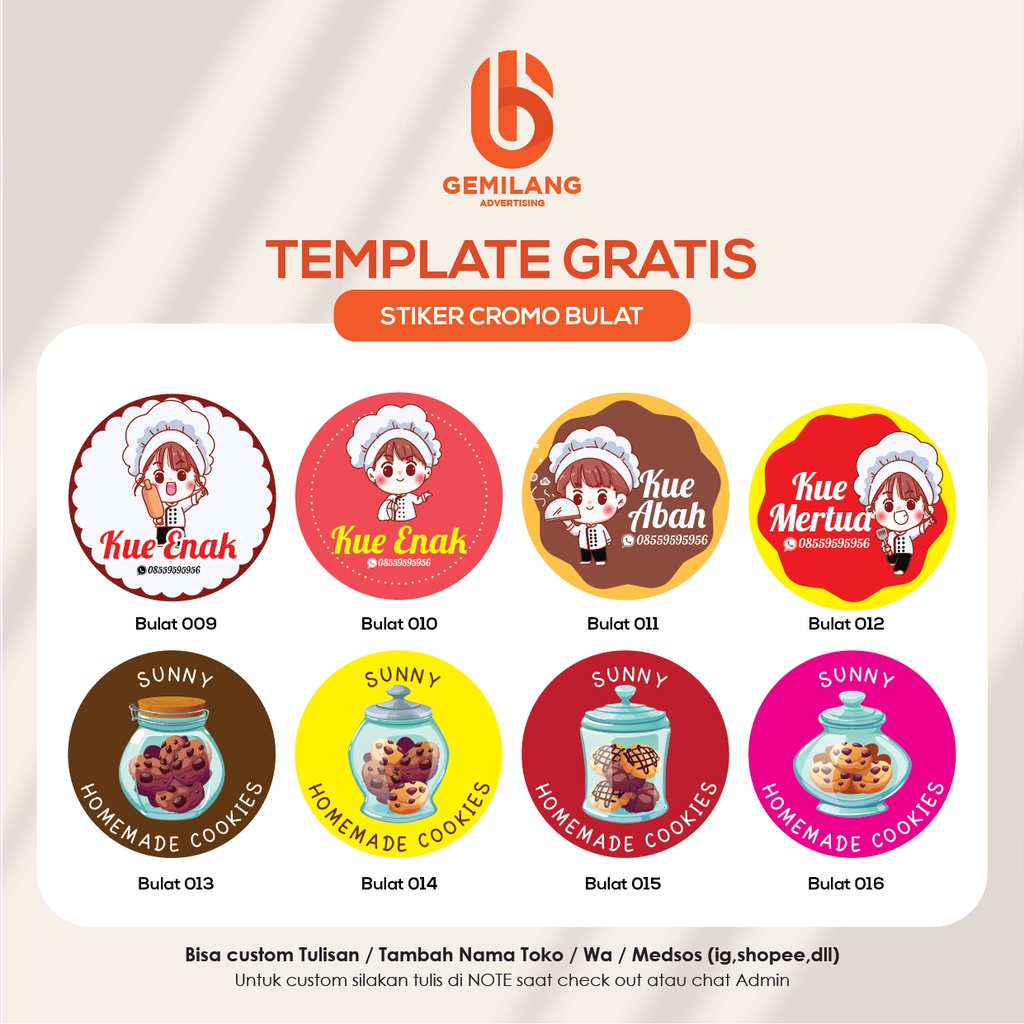 Jual Sticker Bulat Cromo/Packaging/Toples Makanan/Label Pengiriman ...