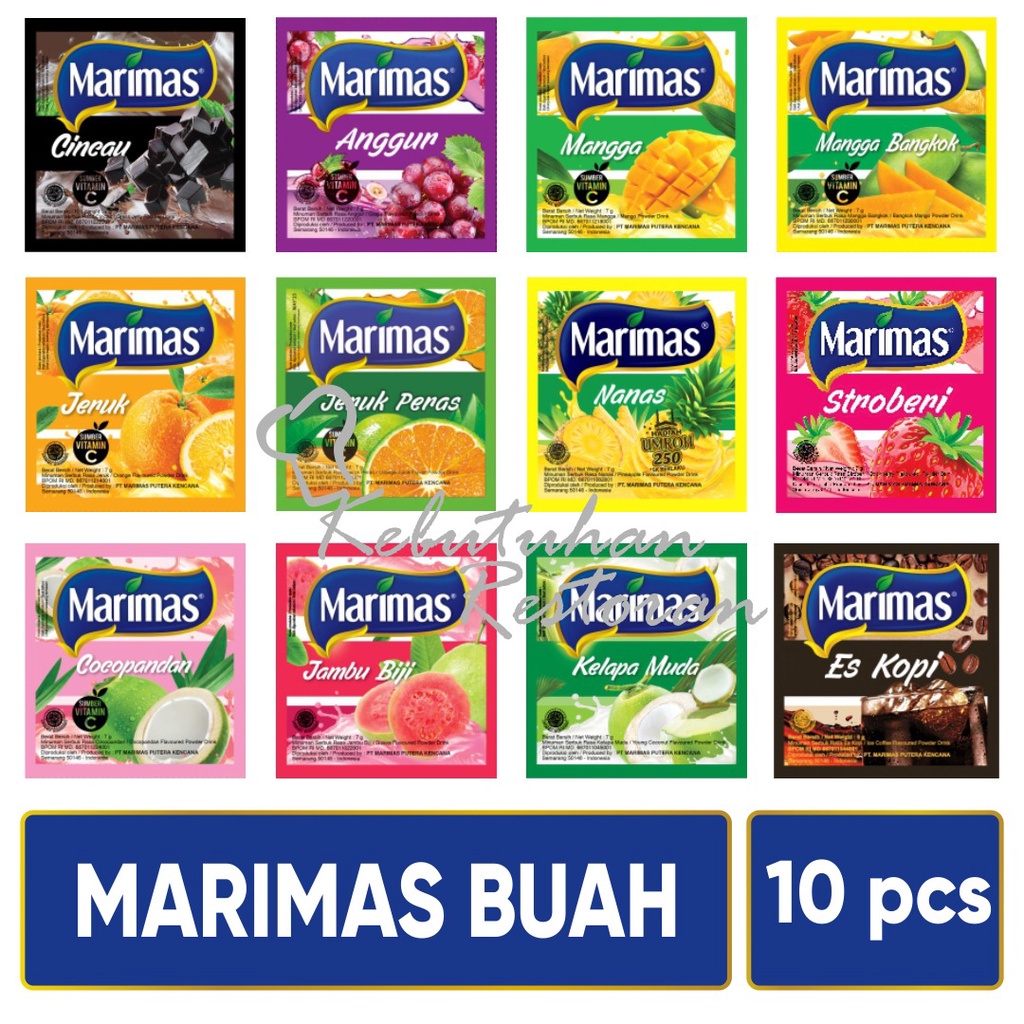 Jual Marimas Minuman Instant Serbuk Aneka Rasa ( 1 Renceng = 10 Sachet ...