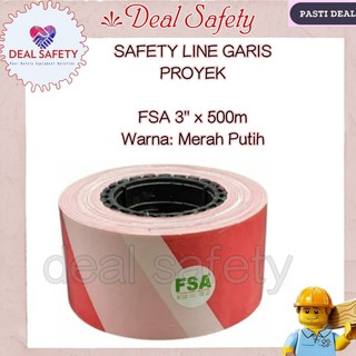 Jual Safety Line Garis Proyek Police Line FSA 3"x500m Merah Putih ...