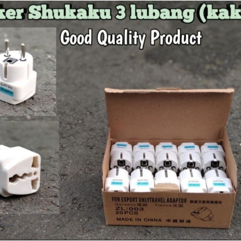 Jual over steker colokan kaki 3 sambungan steker adapter standart ...