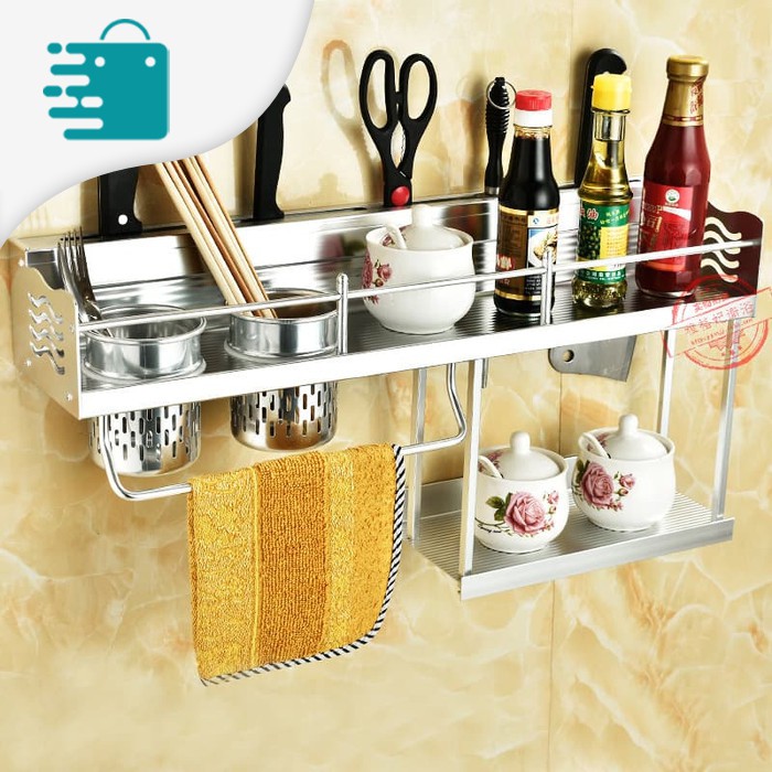 Jual Rak Bumbu Dapur Dinding Tempel Rak Dapur Serbaguna Gantung Rak ...