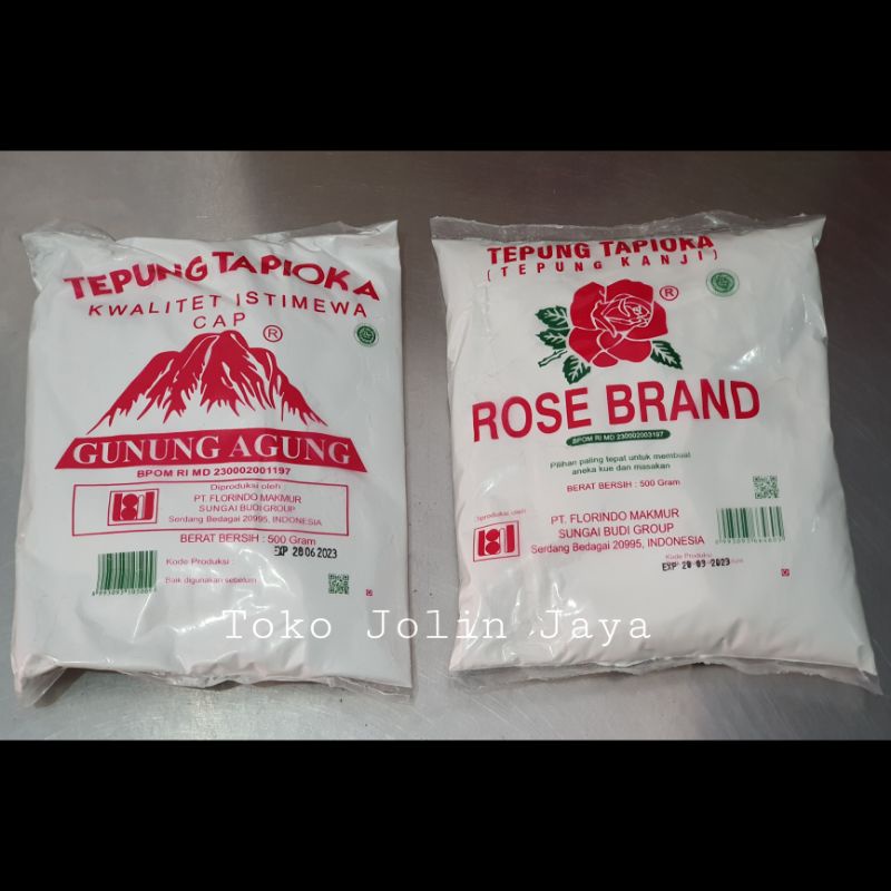 Jual 500g Tepung tapioka / tepung kanji (Rose Brand/Gunung Agung ...