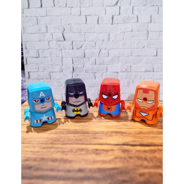 Jual Rautan pensil / peruncing putar Character Superhero (1 pcs ...