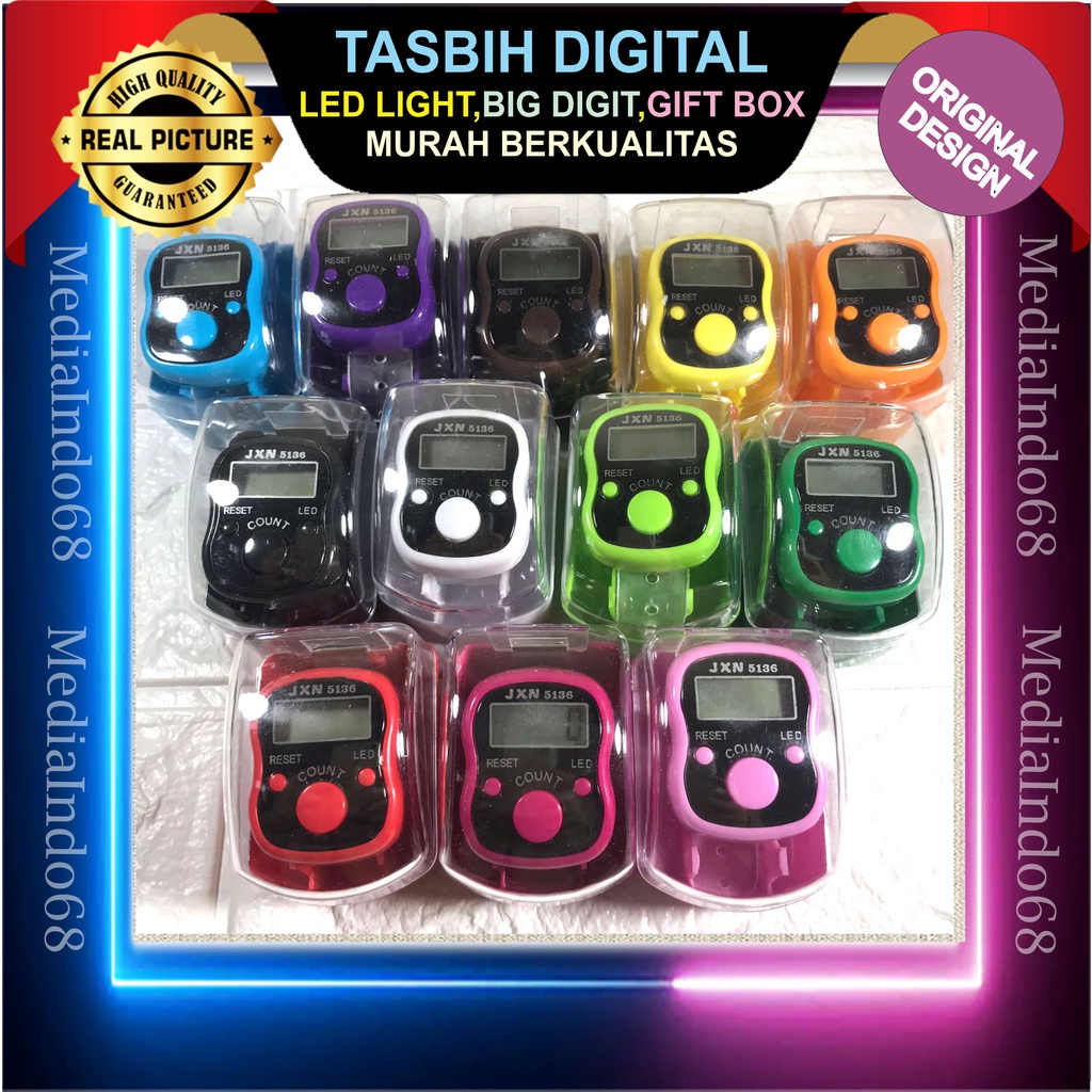 Jual TASBIH DIGITAL Finger Counter Alat Hitung Zikir Cincin Plus Box ...