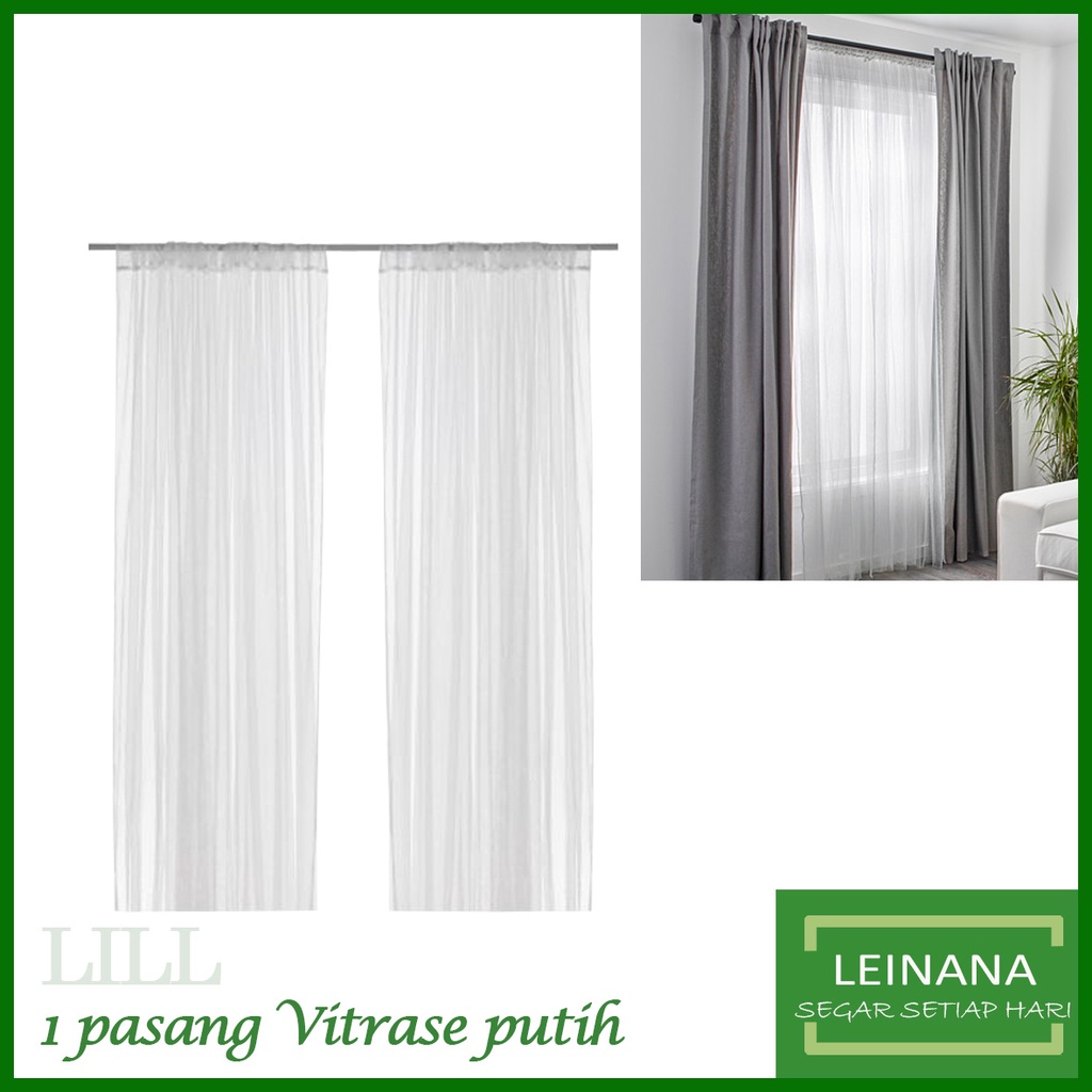 Jual Vitrase gorden 1 pasang putih / vitrase hordeng jaring tipis 280x250cm DALAMAN TIRAI ...