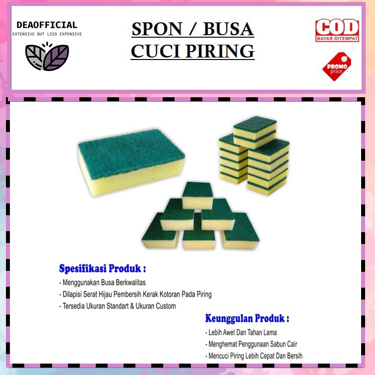Jual [DEAOFICIAL] BUSA / SPONS / SPON / SABUT CUCI PIRING TEBAL 2 CM ...