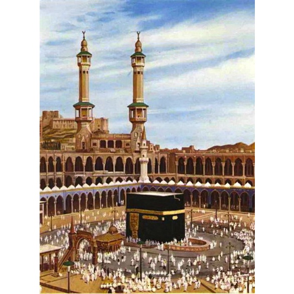 Jual poster laminasi/wall sticker gambar lukisan kabah, madinah ...