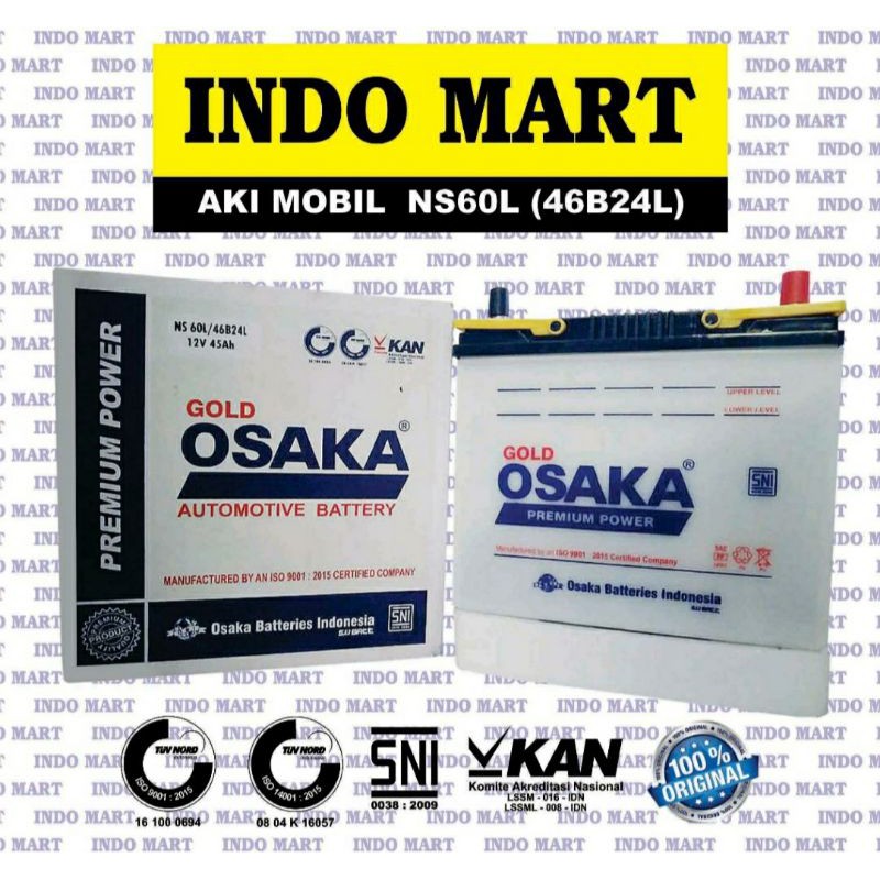 Jual Aki Mobil NS60L 46B24L TOYOTA Corolla Altis SUZUKI Karimun Aerio Baleno NISSAN Livina March ...
