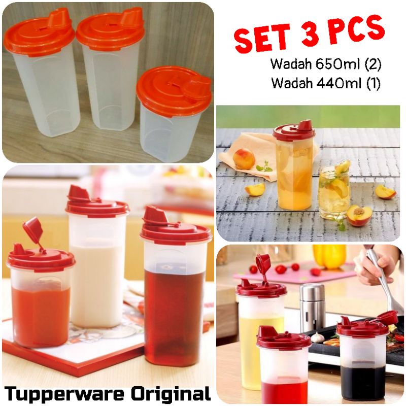 Jual Tupperware Original Wadah Set Menyimpan Minyak Goreng Madu Susu ...