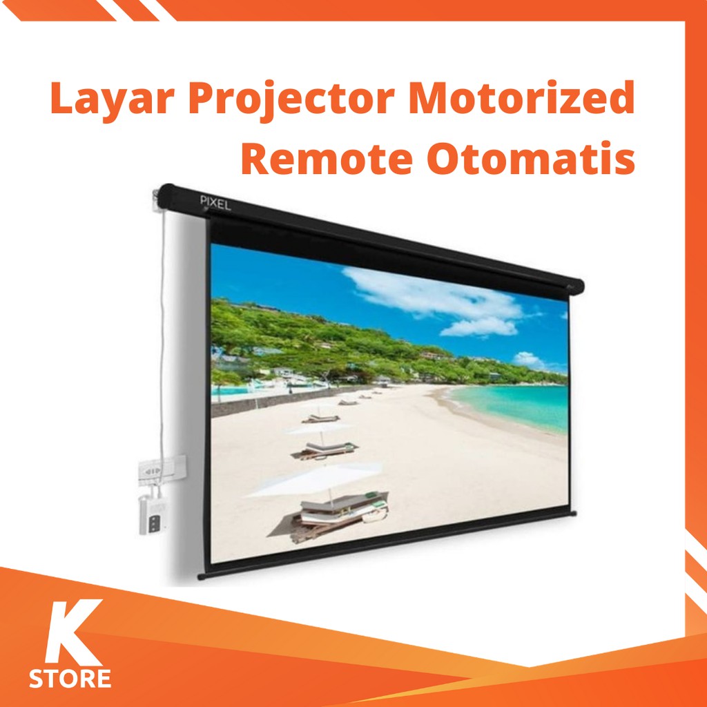 Jual SCREEN PROYEKTOR Layar Projector Motorized 72'', 100'', 120 ...