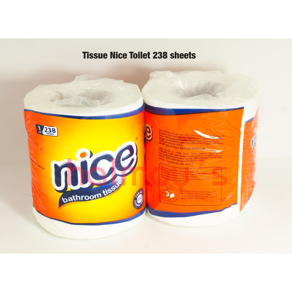 Jual TISSUE ROLL NICE TOILET / BATHROOM ( DENGAN TULANG ) 238 SHEETS ...