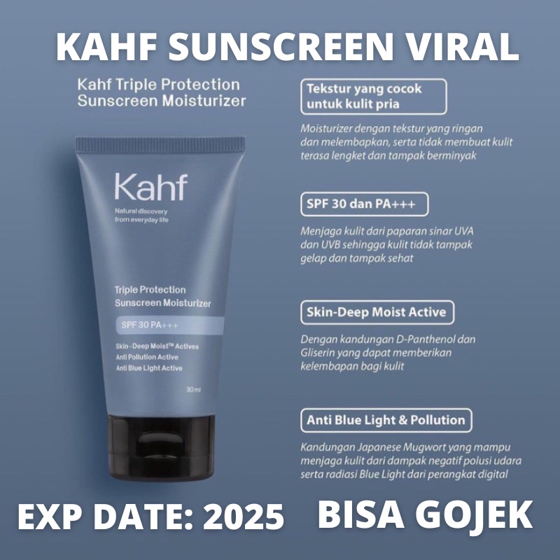 Jual Kahf Triple Protection Sunscreen Moisturizer 30 ml | Shopee Indonesia