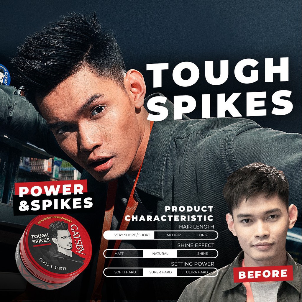 Jual GATSBY STYLING WAX TOUGH SPIKES MERAH | Shopee Indonesia