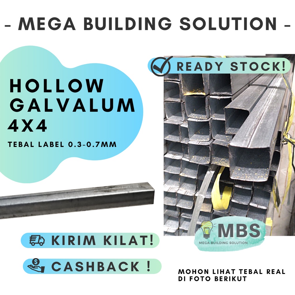 Jual Hollow Galvalum 4x4 Las Holo Gypsum Hollo Gipsum Galvanized 0.3-0. ...