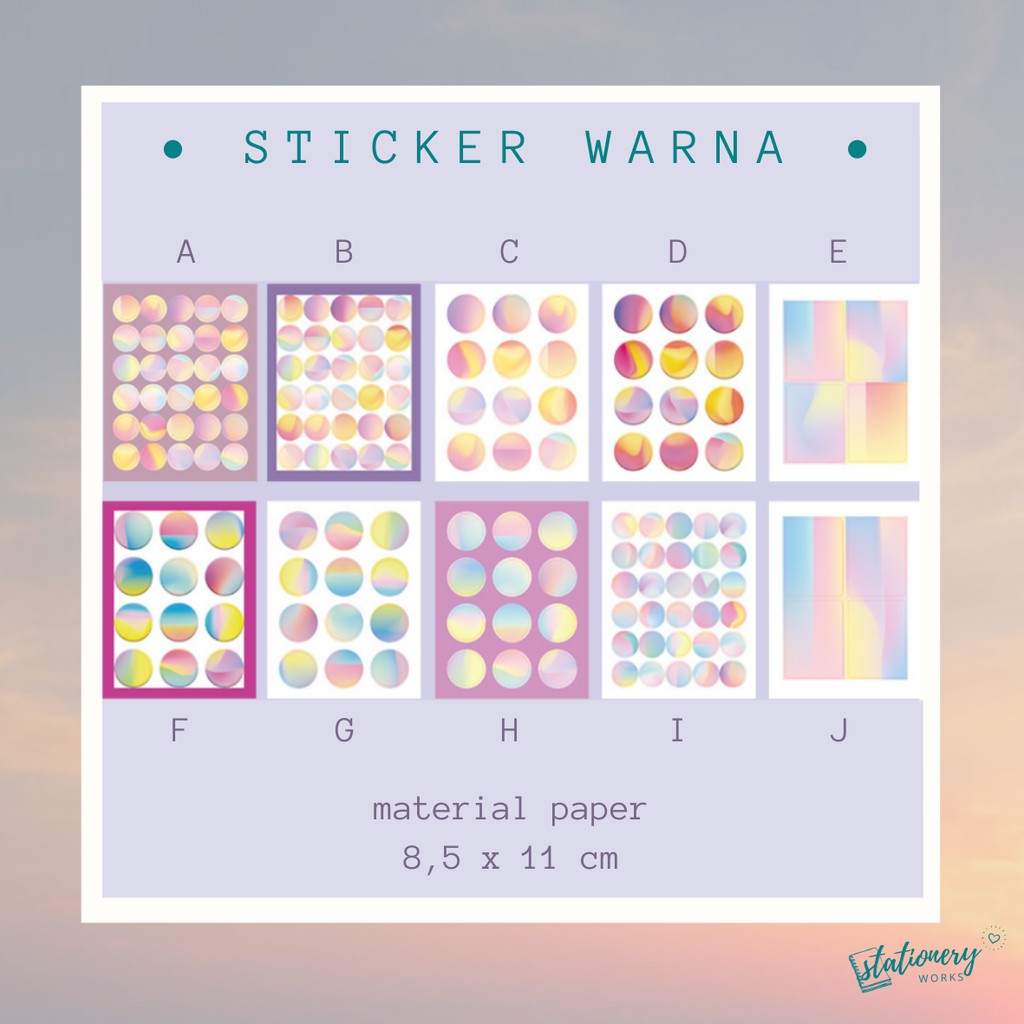 Jual Sticker warna - round sticker ungu pastel watercolor - untuk ...