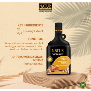 Jual NATUR Hair Natural Extract Shampoo Ginseng | Aloe Vera | Tea Tree Oil | Olive Oil & Vitamin ...