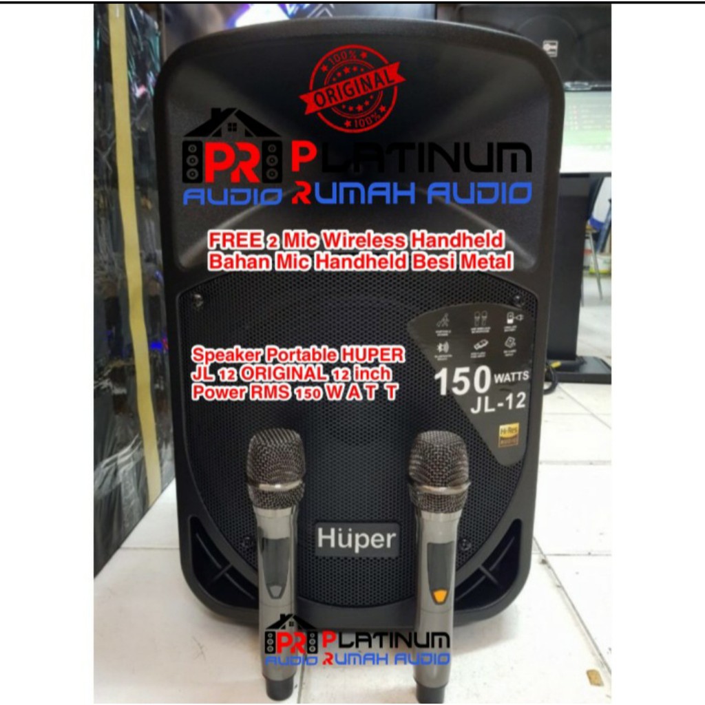 Jual Speaker Portable HUPER JL 12 / JL12 (ORIGINAL) 12 inch USB Bluetooth ! | Shopee Indonesia