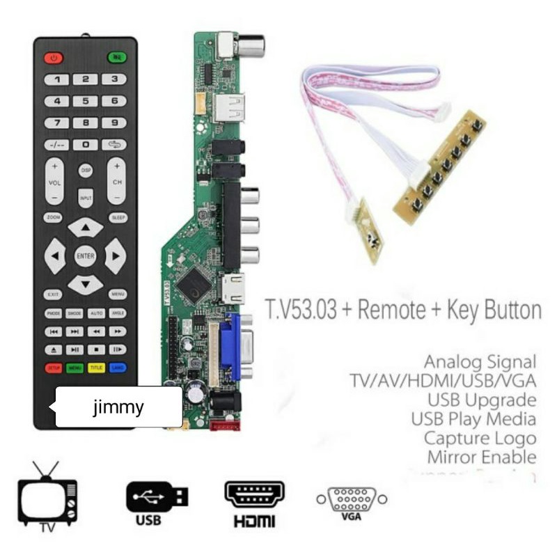 Jual mesin tv lcd led universal mainboard tv bisa semua panel paket mb ...