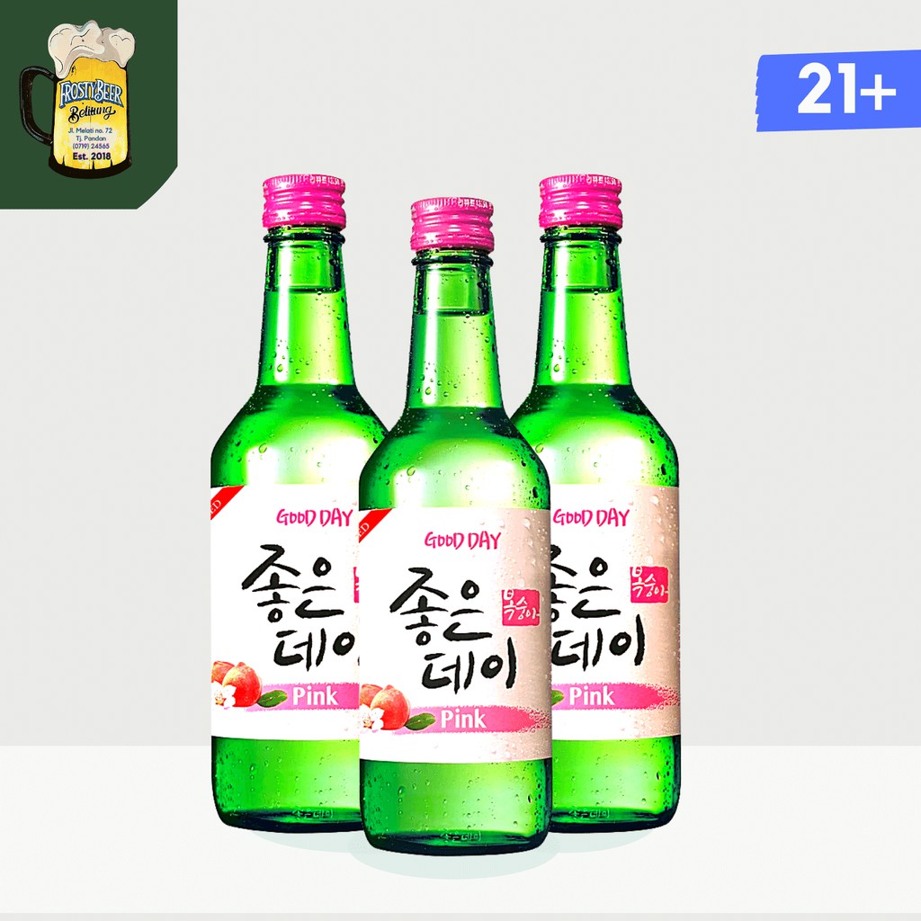 Jual Good Day Peach Pink Soju 13.5% 360 ml - Import Korea - muhak ...