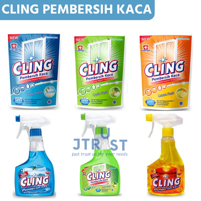 Jual Cling Pembersih Kaca 425ml Refill & 440ml Botol | Shopee Indonesia