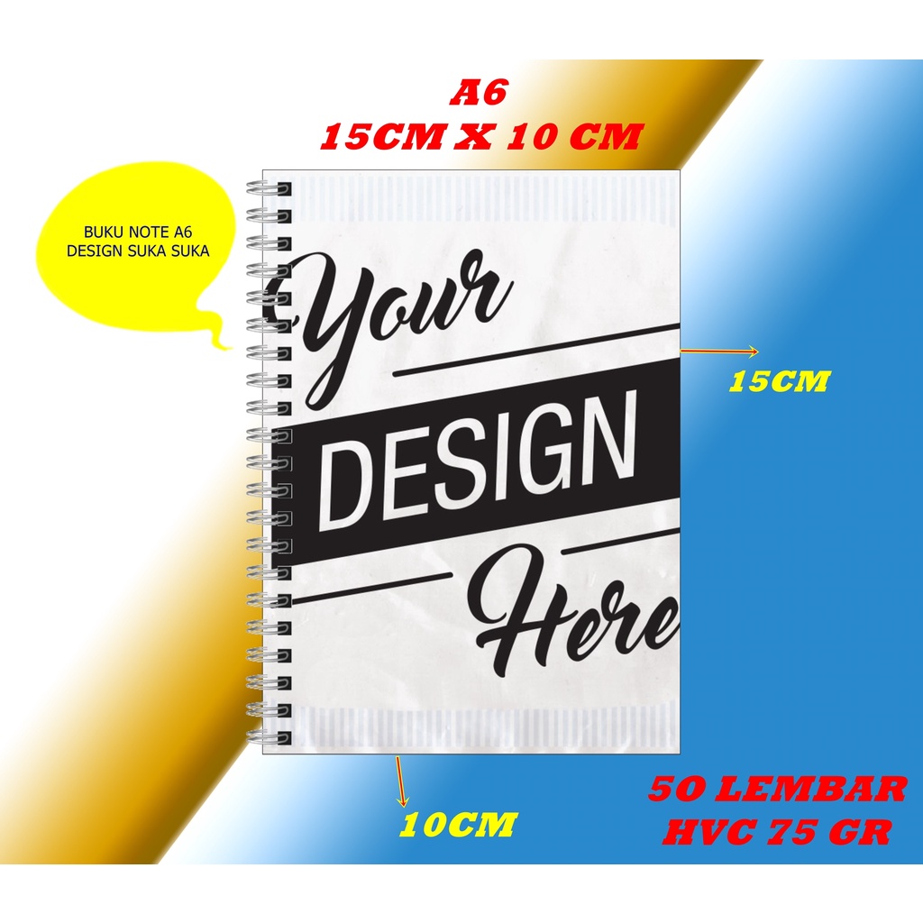 Jual Notes custom A6/notebook spiral A6 cover depan belakang custom ...