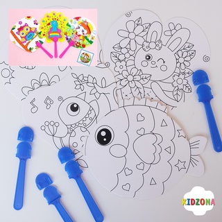 Jual Kipas Mewarnai Coloring DIY Mewarnai Kipas Mainan Anak Perempuan ...