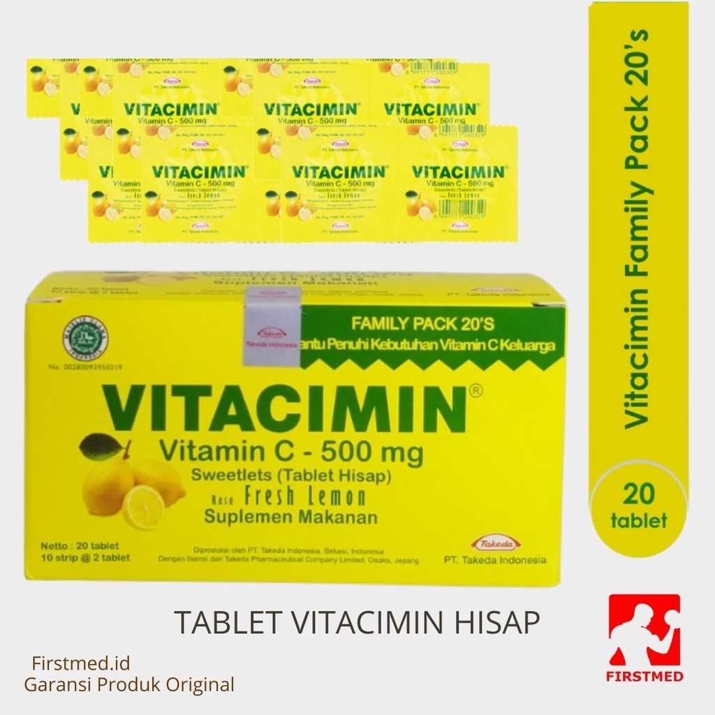 Jual VITACIMIN 1 BOX ISI 20 PCS VITACIMIN FAMILY PACK VITACIMIN LEMON ...