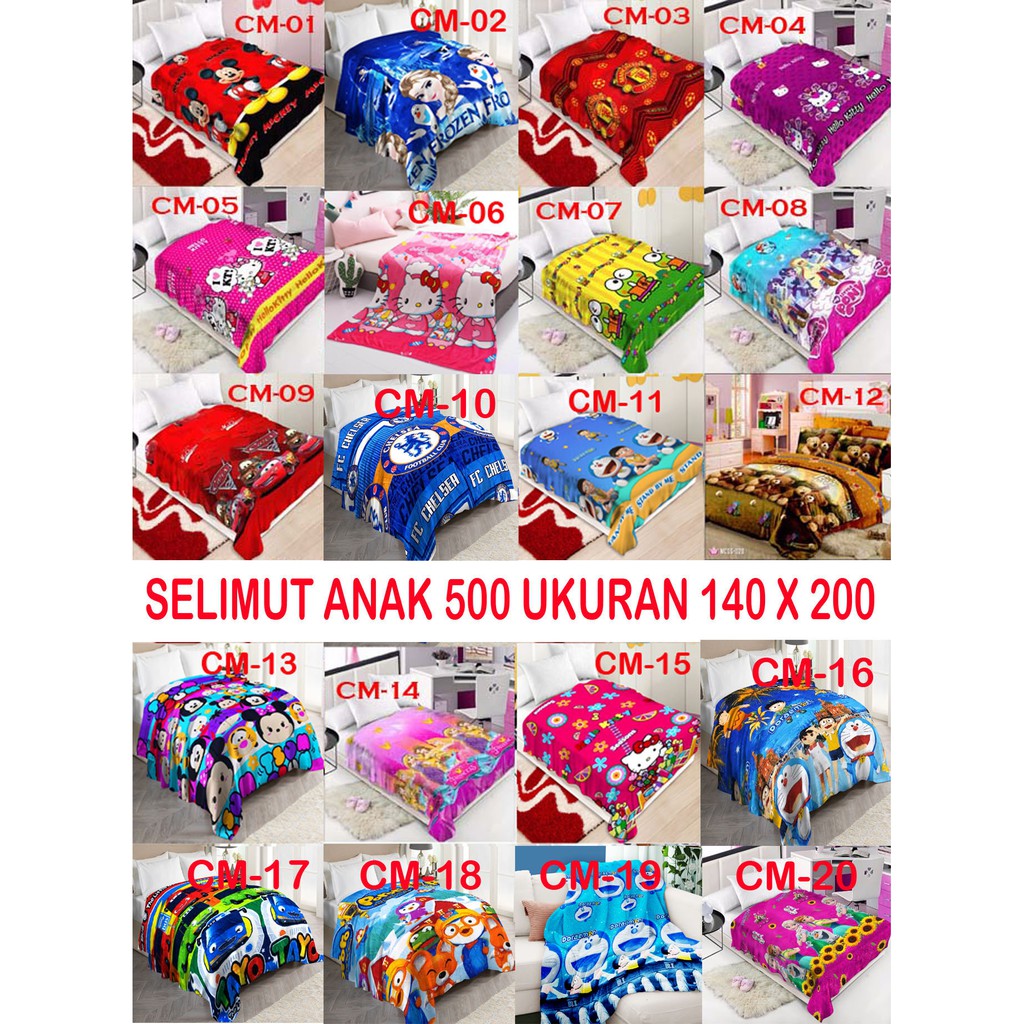 Selimut Motif Karakter Panel Bulu | Shopee Indonesia