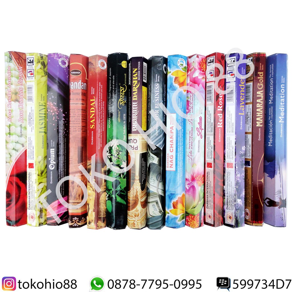 Hio Hitam Dupa Wangi Aromaterapi Hexagonal India Merk Darshan Incense ...