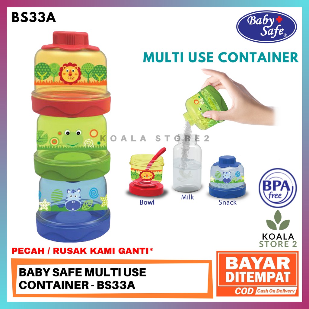 Jual Baby Safe Snack and Milk Powder Container Tempat Susu dan Snack ...
