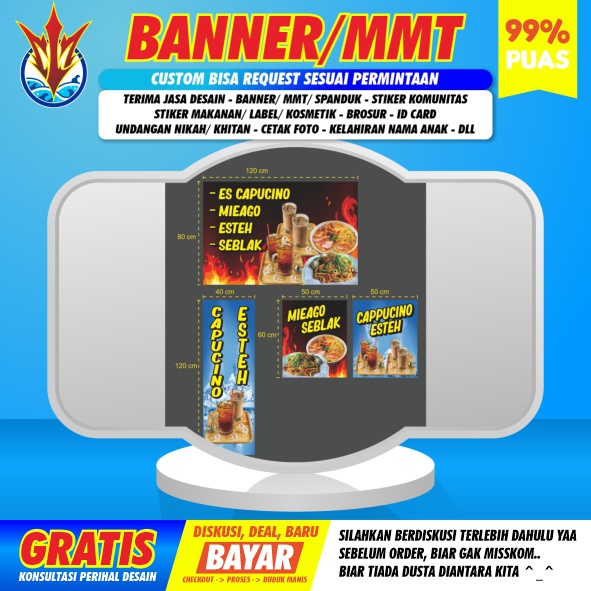 Jual Banner MMT Spanduk Seblak Mieago Es Capucino Teh mie ayam goreng ...