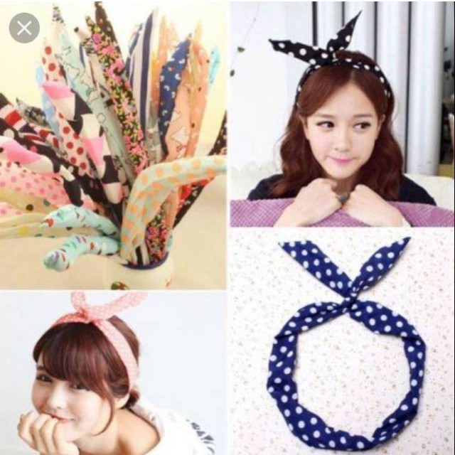 Jual Bando Korea Bandana Bunny Kawat Imut Lucu GOOD QUALITY L12 ...