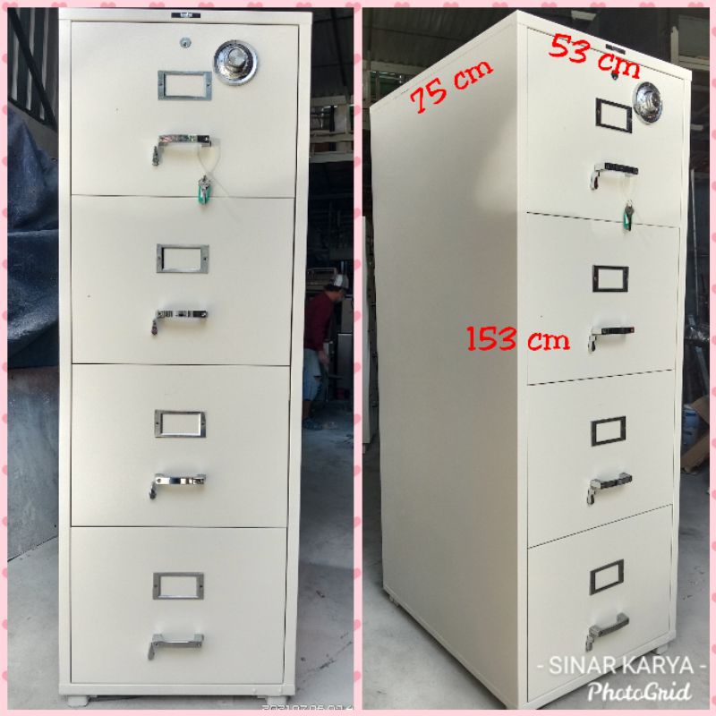 Jual Fireproof KUMAHIRA 4 Drawers Filling cabinet fire proof 4 laci ...